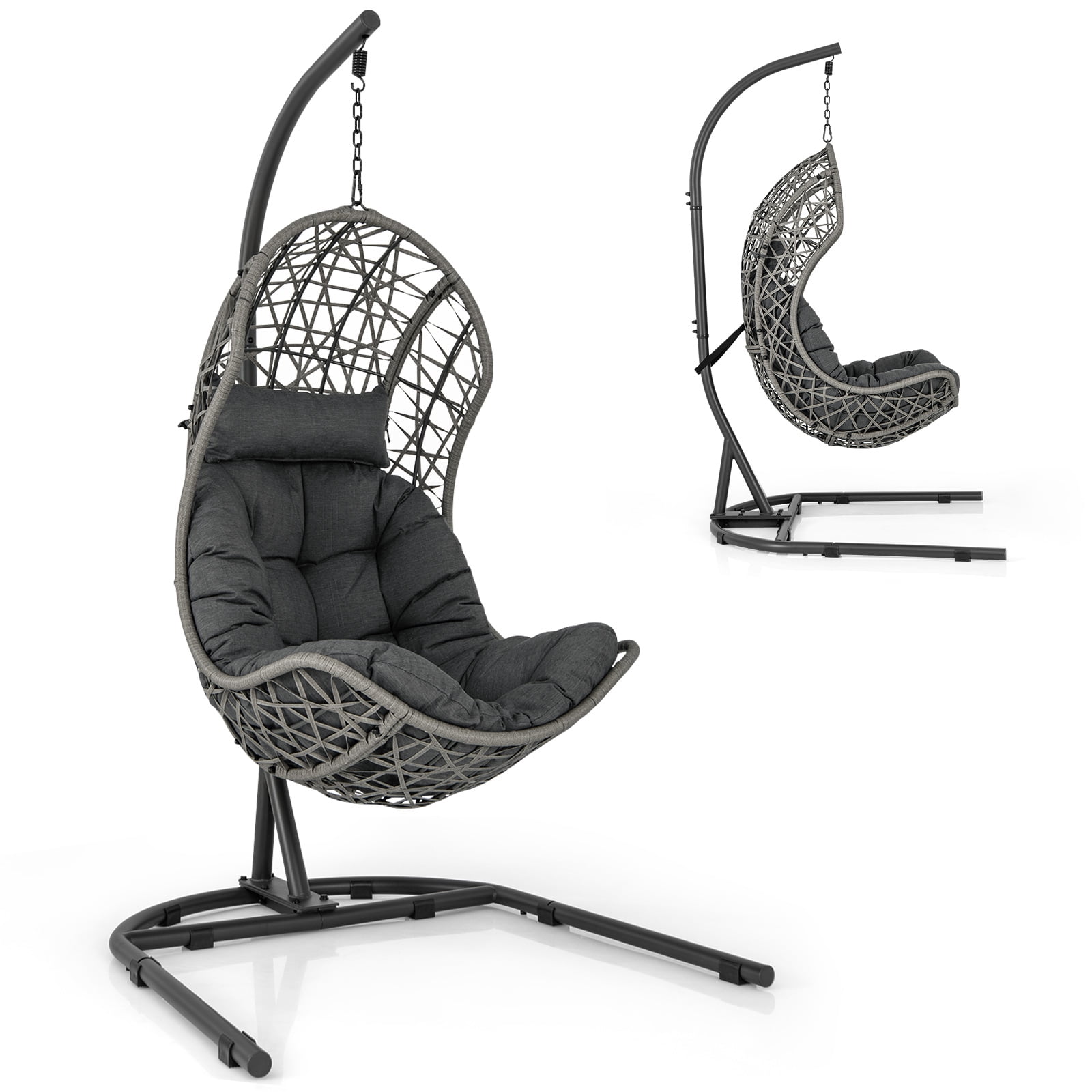 Click here for Costway Egg Chair With Stand Pillow & Cushion Hang... prices