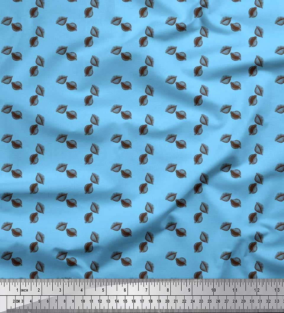 Soimoi Cotton Poplin Fabric Sea Shells Shirting Print Fabric by Yard 42 ...