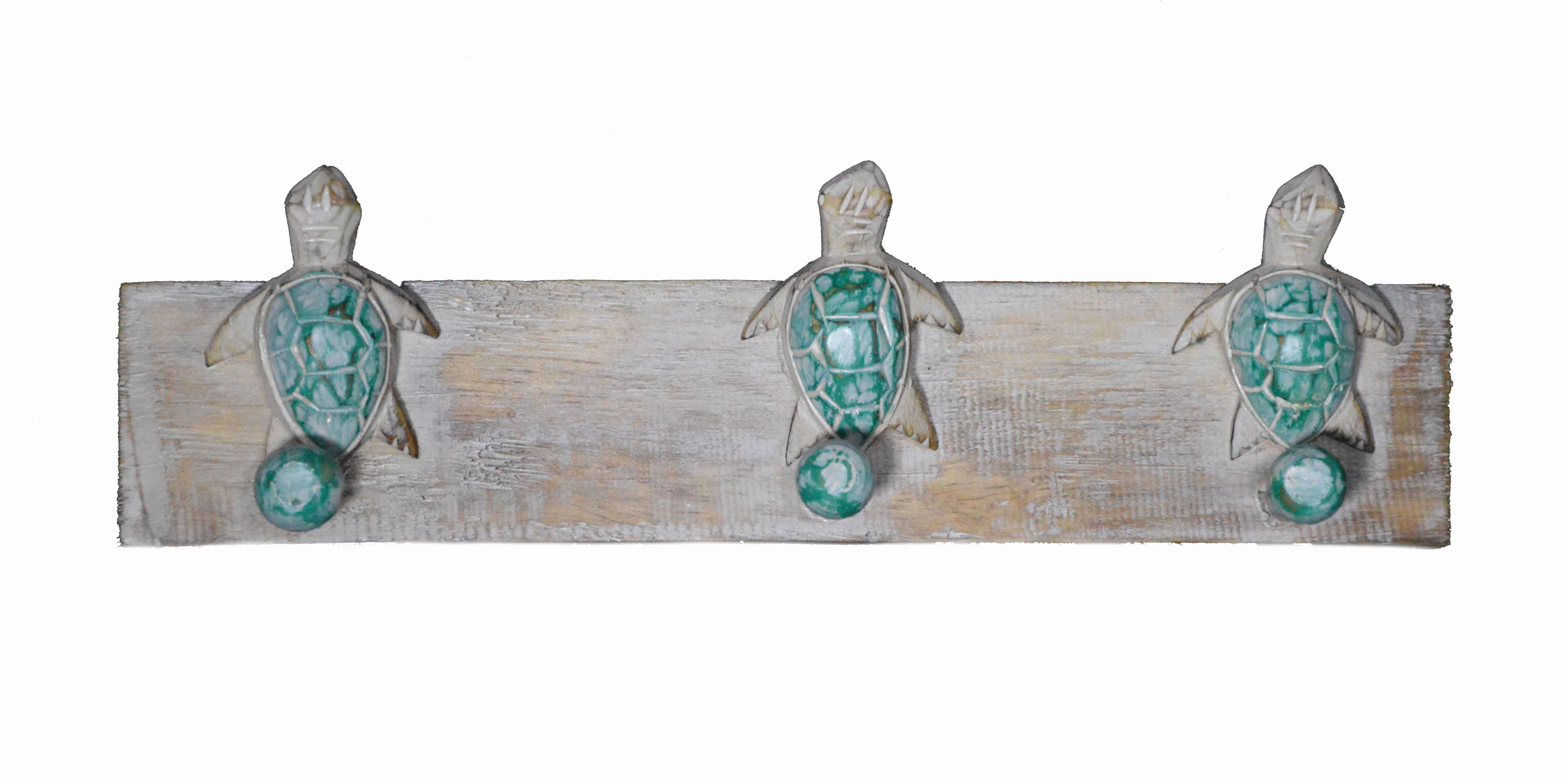 Hand Carved Turtles Towels Beach Hanger Holder Surfboard Wooden Wall ...