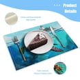 BaHomeck placemats Set of 4 Cute Cartoon Sea Turtle Swimming In The ...