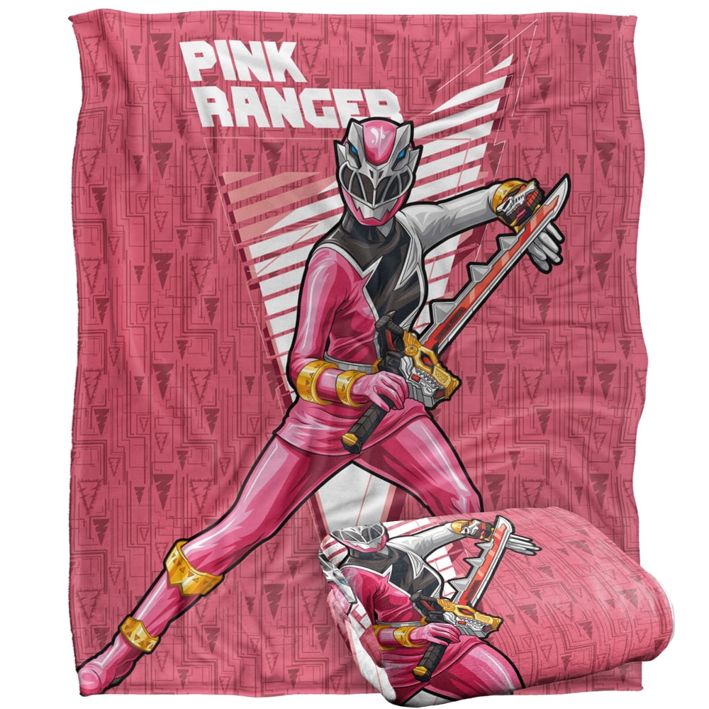 Power Rangers: Dino Fury Blanket, 50'x60' Pink Ranger Character Silky ...