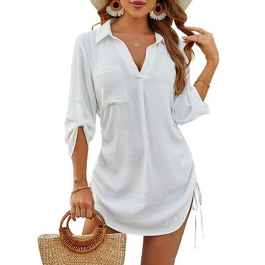 Black White Linework Beach Cover Ups for Women Bathing Suit Cover Up ...