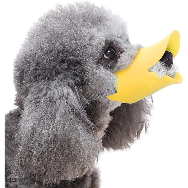 Silicone Dog Mask (L, Yellow), Duckbill Type Anti-Bite, Anti-Bark and ...