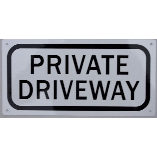 Private Driveway Sign (Aluminium Reflective, White 6x12) - Walmart.com ...