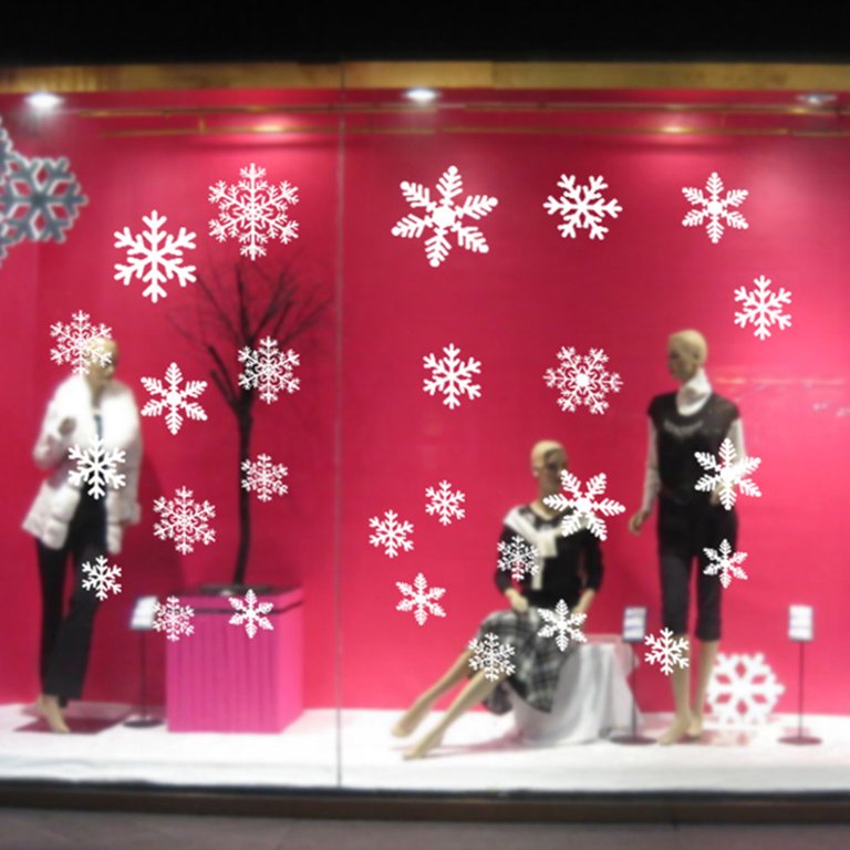 White Christmas Window Displays