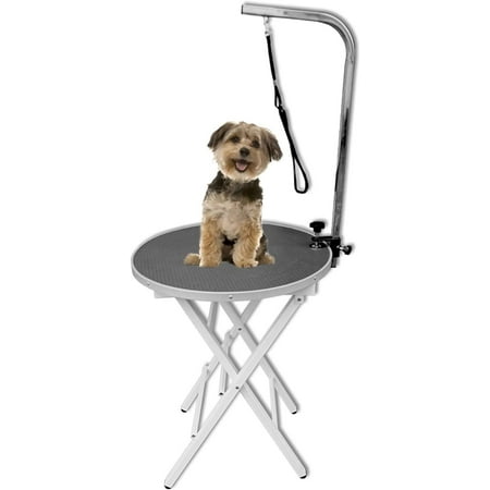 60cm Round Grooming Table for Small/Medium Dogs Foldable, Pet Beauty ...