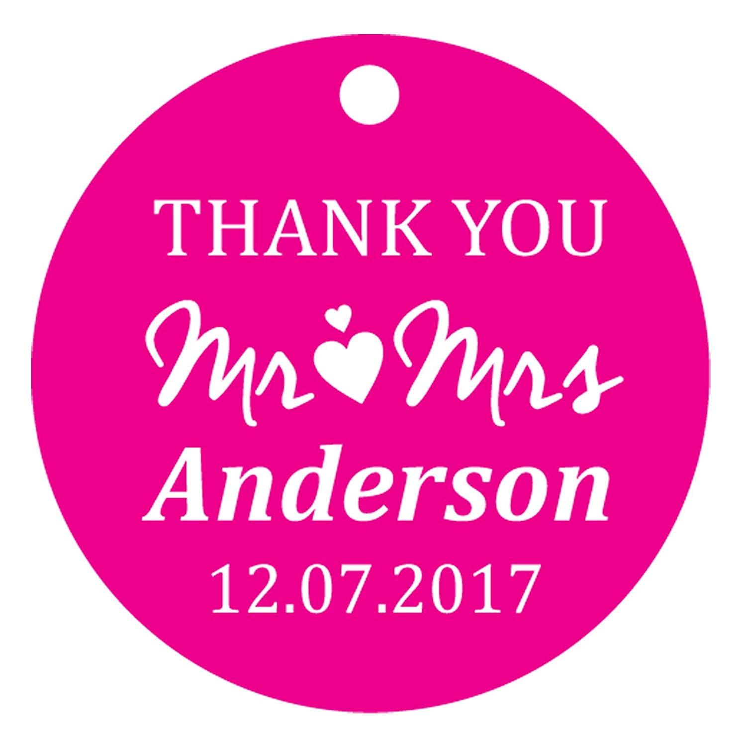 100 PCS Mr & Mrs Personalized Wedding Favor Gift Paper Tags Thank You ...