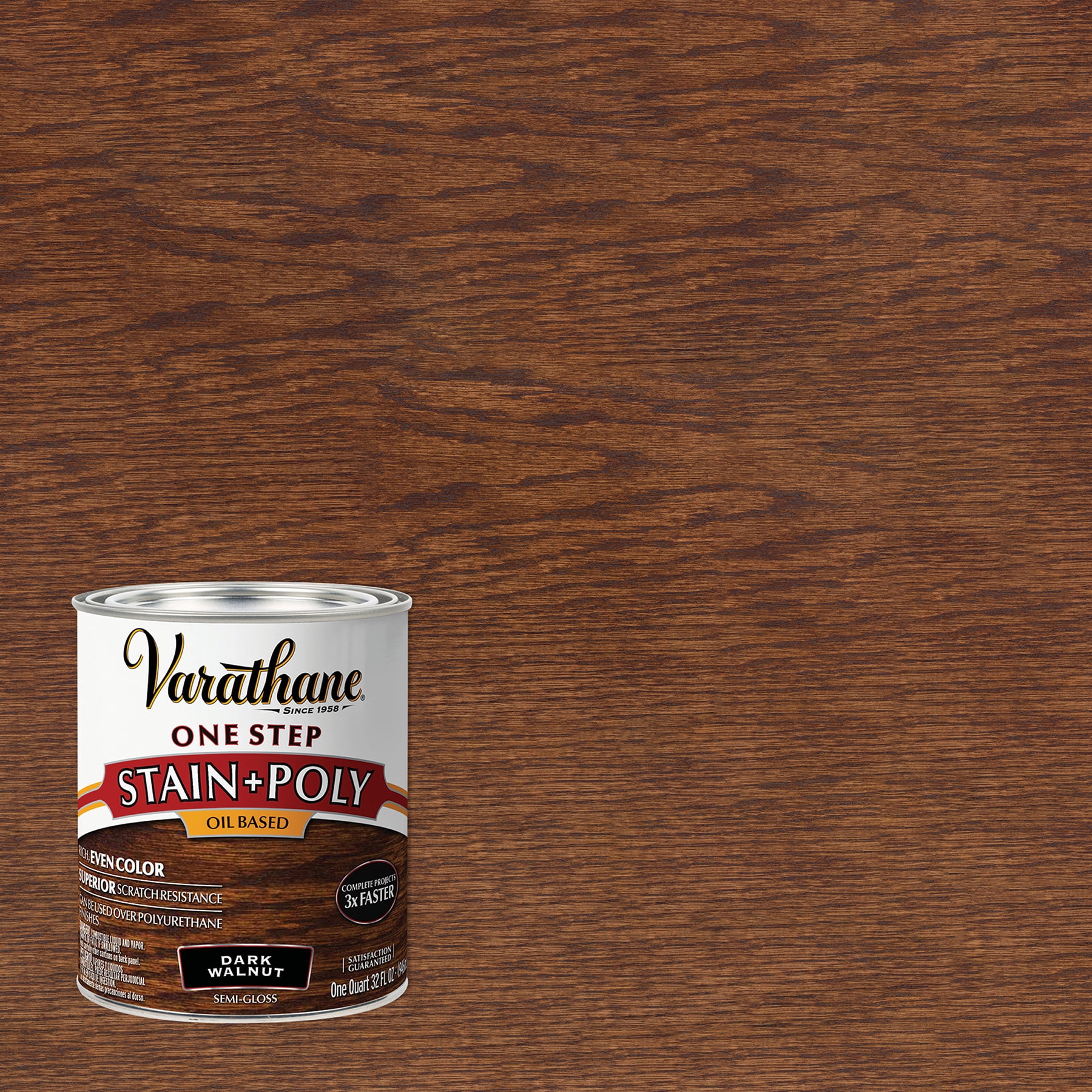 Dark Walnut, Varathane Stain + Polyurethane Oil-Based, Semi-Gloss ...