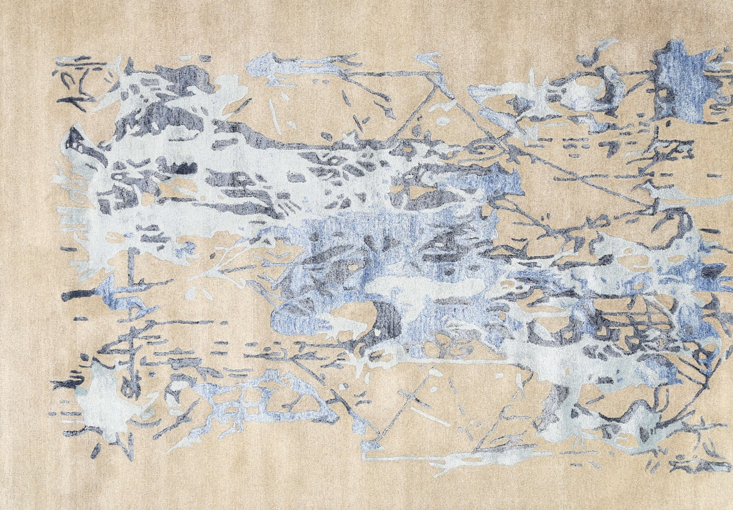 Ahgly Company Indoor Rectangle Contemporary Sage Green Abstract Area ...