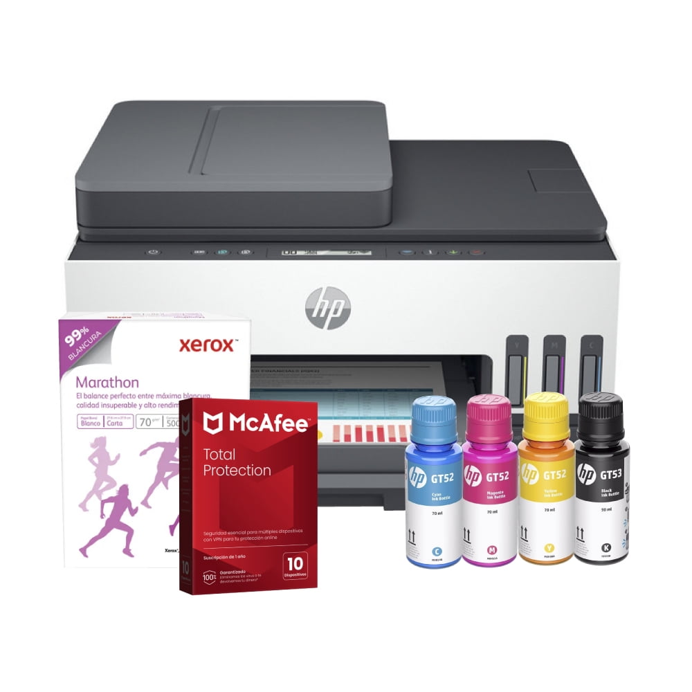 MULTIFUNCIONAL HP 750 SMART TANK +KIT DE TINTAS + PACK 500 HOJAS ...