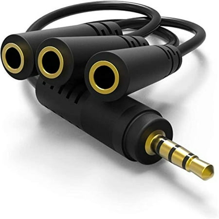 Ancable 3.5mm (1/8") TRRS 4-Pole/3-Rings Male to 3X Female 3.5mm TRRS 4 ...