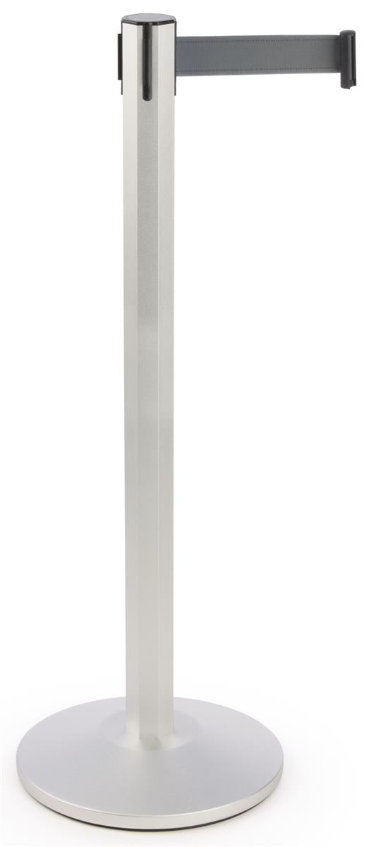 Crowd Control Pole - Deluxe 40.25" Octagonal Pole with 9'-7" Grey Woven ...
