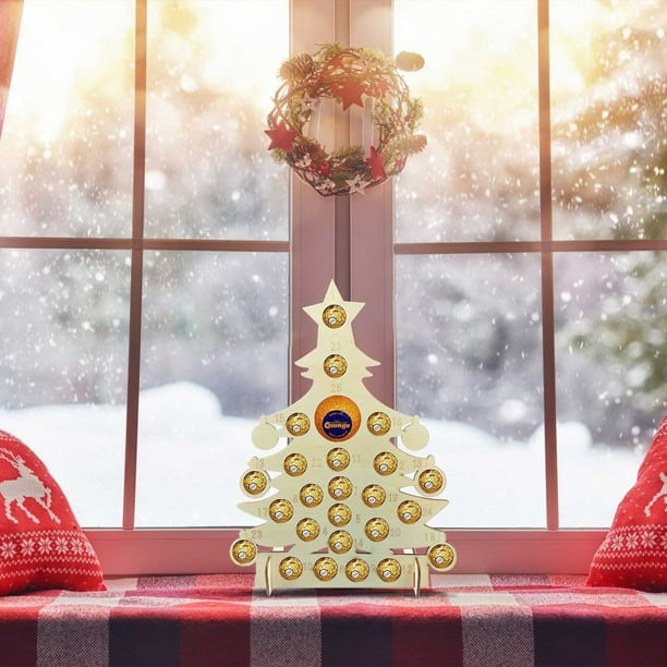 Lolmot Wooden Advent Calendar Christmas Party Chocolate Frame ...