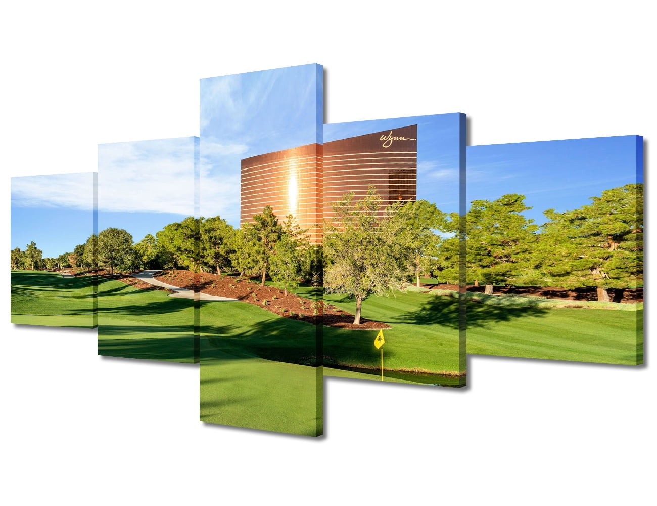 TISHIRON 5PCS Framed Canvas Wall Art Set,50"x24" Wynn Las Vegas Golf ...