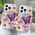 Designed for iPhone Case, 3D Rhinestone Painting Flower Butterfly Soft ...