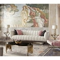 Diamond Sofa Venus Cream Fabric Sofa w/ Contrasting Pillows & Gold Finished Metal Base - Walmart.com