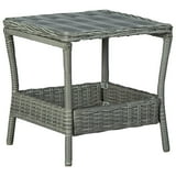 vidaXL Deck Exterior Accent Table, Outdoor PE Rattan Side Table with ...