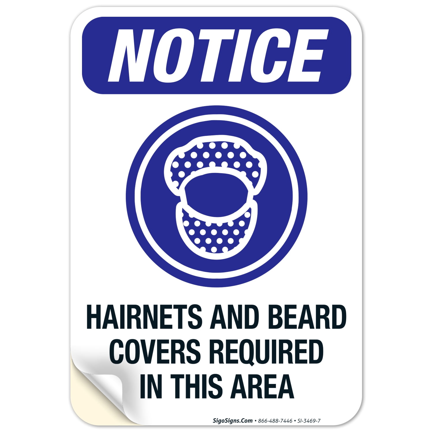 Hairnets And Beard Covers Required In This Area Sign, OSHA Sign, 10x7 ...