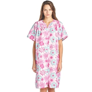 Emme Jordan Women's 3/4 Sleeve Fleece Snap-Front Duster - Pink Roses ...