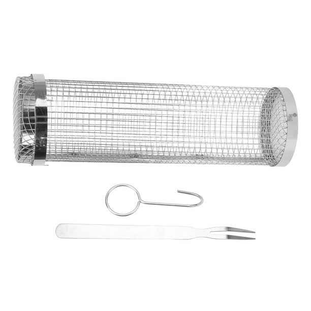 BBQ Vegetable Grill Cylinder,BBQ Net Tube Rolling Stainless Steel BBQ ...