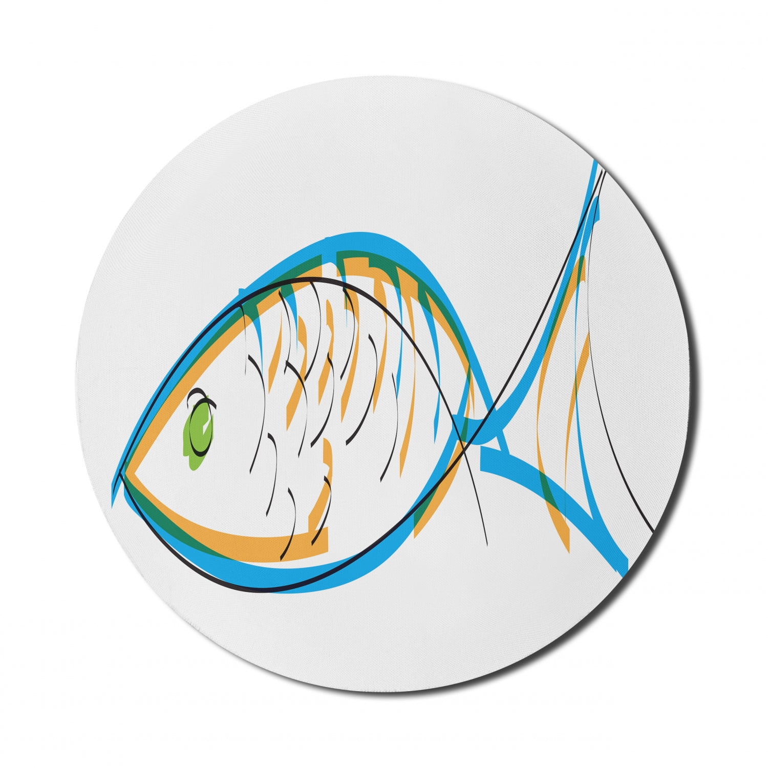 Fish Mouse Pad for Computers, Maritime Image Contour Drawing Aquarium ...
