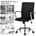 Gymax PU Leather Office Chair High Back Conference Task Chair w ...