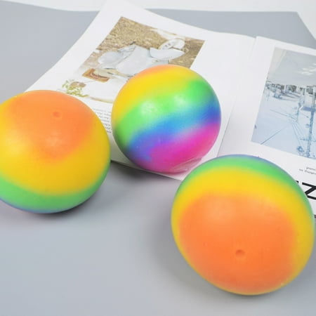 Rainbow Balls 7CM Rainbow Balls Hand Exercise Stress Balls Relieve Stress Slow Bounce ...