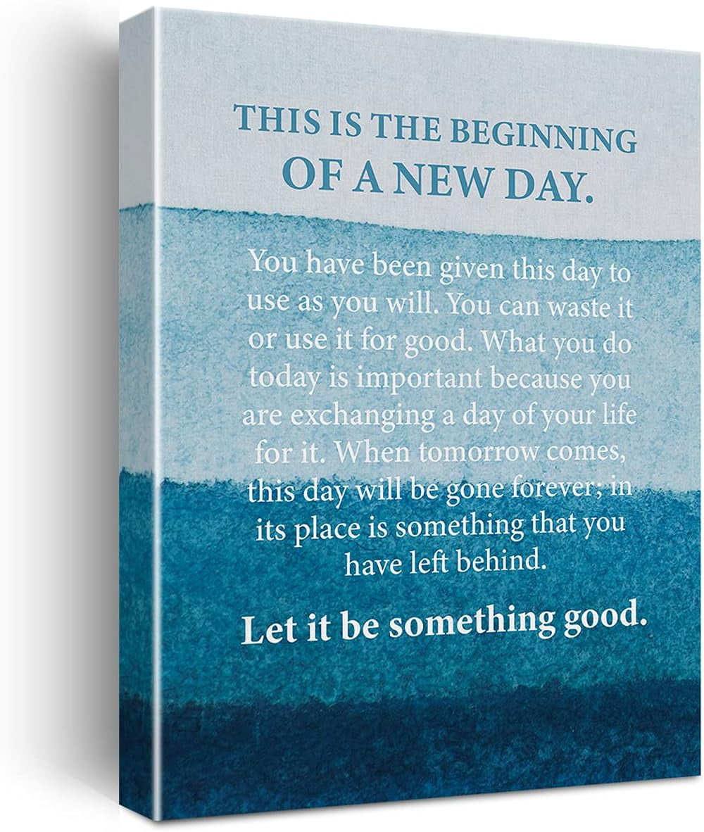 Inspirational Wall Art This Is the Beginning of a New Day Quote Canvas ...