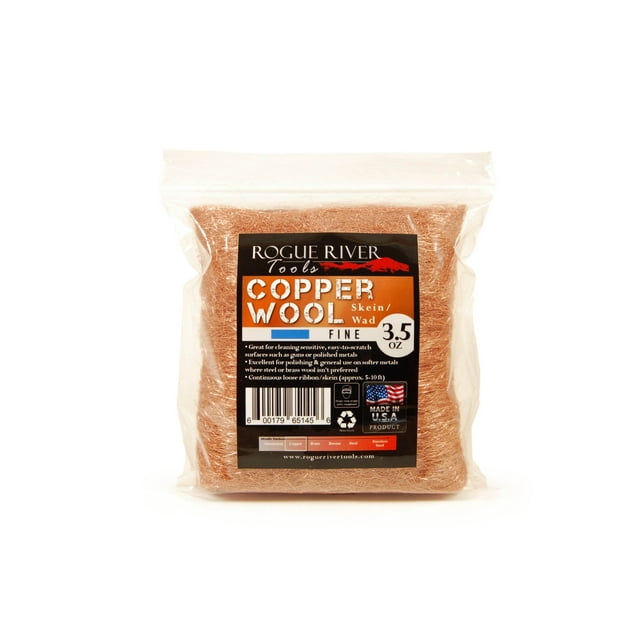 Copper Wool 3.5 Oz Skein/Pad -by Rogue River Tools. FINE grade -Made in ...