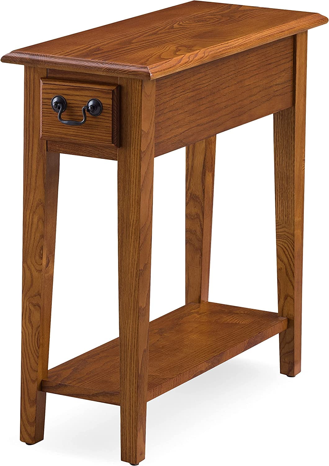 HISH 9017-MED One Drawer Narrow Side Table with Shelf, Hand Applied ...