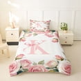Catabedysis Bows Alphabet Print Twin Duvet Cover,Romantic Floral Letter ...