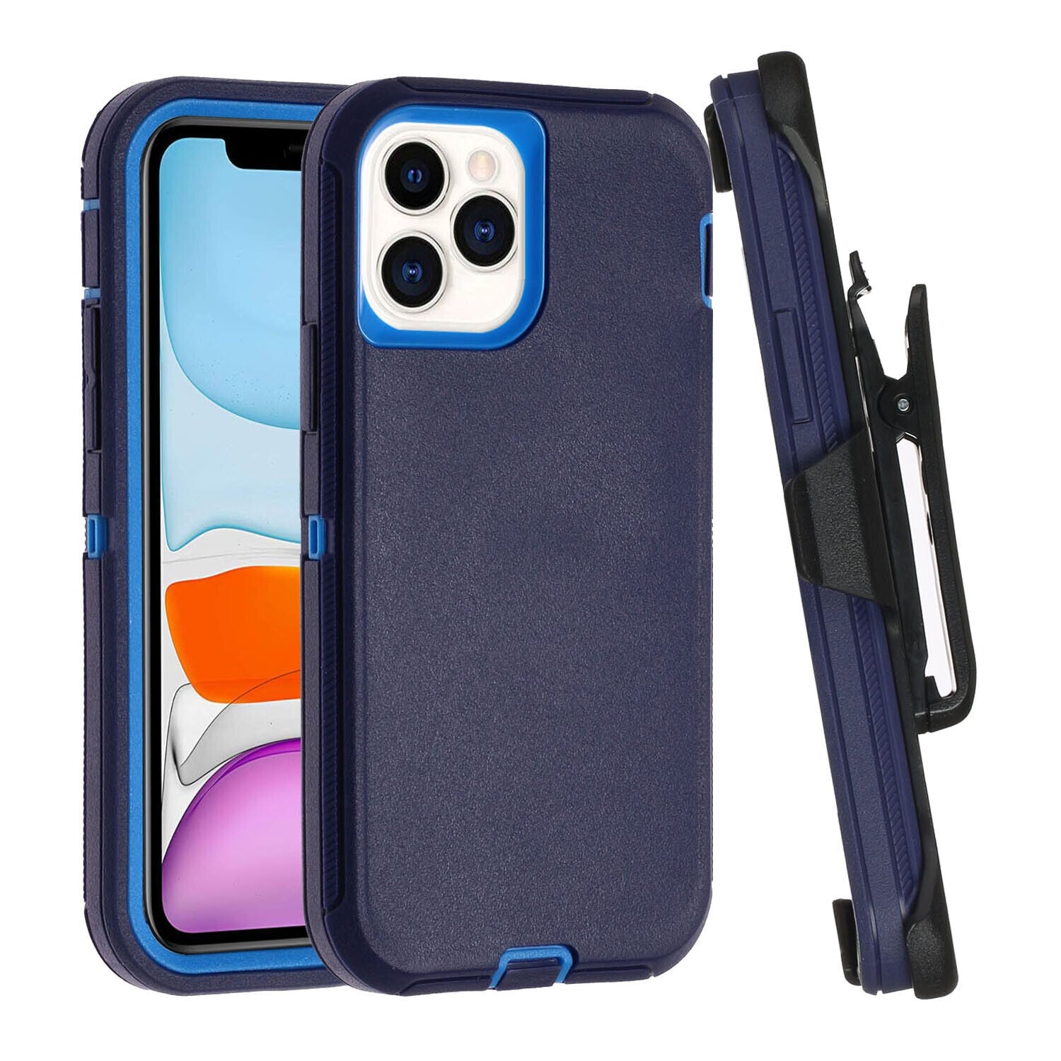 Defender Shock Proof Rubber Phone Case with Holster Heavy Duty ...