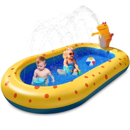 Non Slip Splash Pad, Inflatable Sprinkler Pool for Kids Baby Toddlers ...
