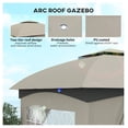 11x11 Outdoor Gazebo with Curtains, Light Gray - Steel Patio Gazebo ...