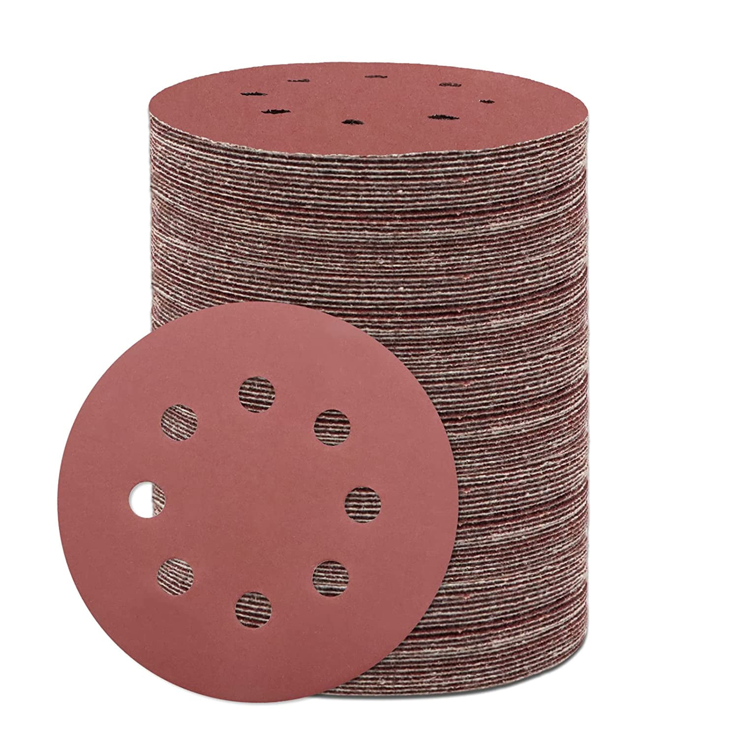 110 Pieces 5 Inch Sanding Disc 400 grit, 8 Holes Hook & Loop Sandpaper ...