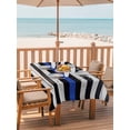 American Flag Rectangle Outdoor Tablecloth with Umbrella Hole Blue Line ...