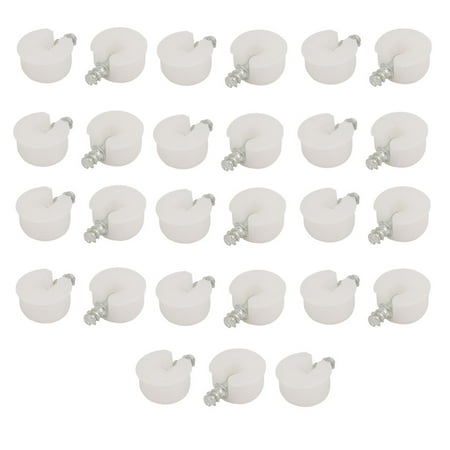 Round Shape White Plastic Two-in-One Screw in Shelf Support 27pcs for ...