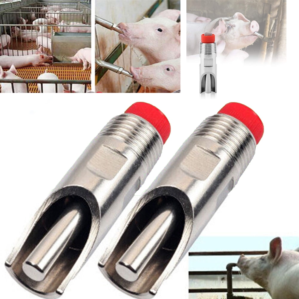 Walbest 2 PCS Automatic Pig Nipple Drinker Feeder Stainless Steel ...