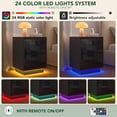 Easoger Nightstand Set of 2 with LED Lights, 2 Drawers & USB Ports ...