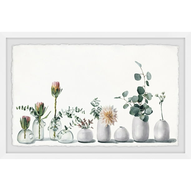 Parvez Taj White Simplicity Framed Wall Art - Walmart.com - Walmart.com