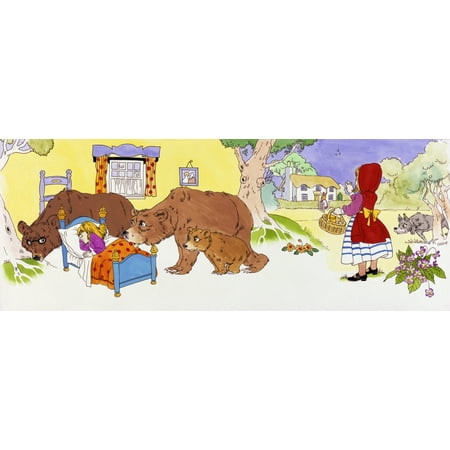 Little Red Riding Hood Meets Goldilocks Poster Print By Malcolm ...