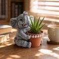 Cute Elephant Hugging Succulent Planter Pot, Resin Animal Flower Pot ...