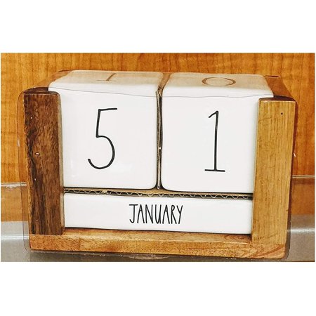 Rae Dunn Ceramic Calendar in Wood Box Artisan Collection by Magenta ...