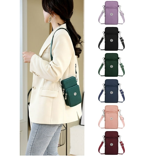 Deago Women Nylon Cell Phone Purse Travel Crossbody Bag Wristband Sport ...