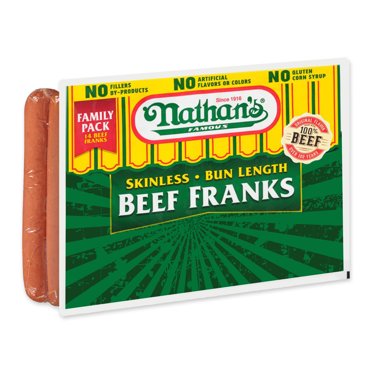 Nathan's Famous Jumbo Restaurant Style Beef Franks, 12 oz - Walmart.com