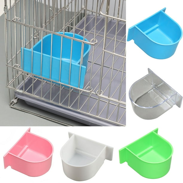 shenmeida 2Pcs Bird Cage Plastic Cups Plastic Feeding Bowls Hanging ...