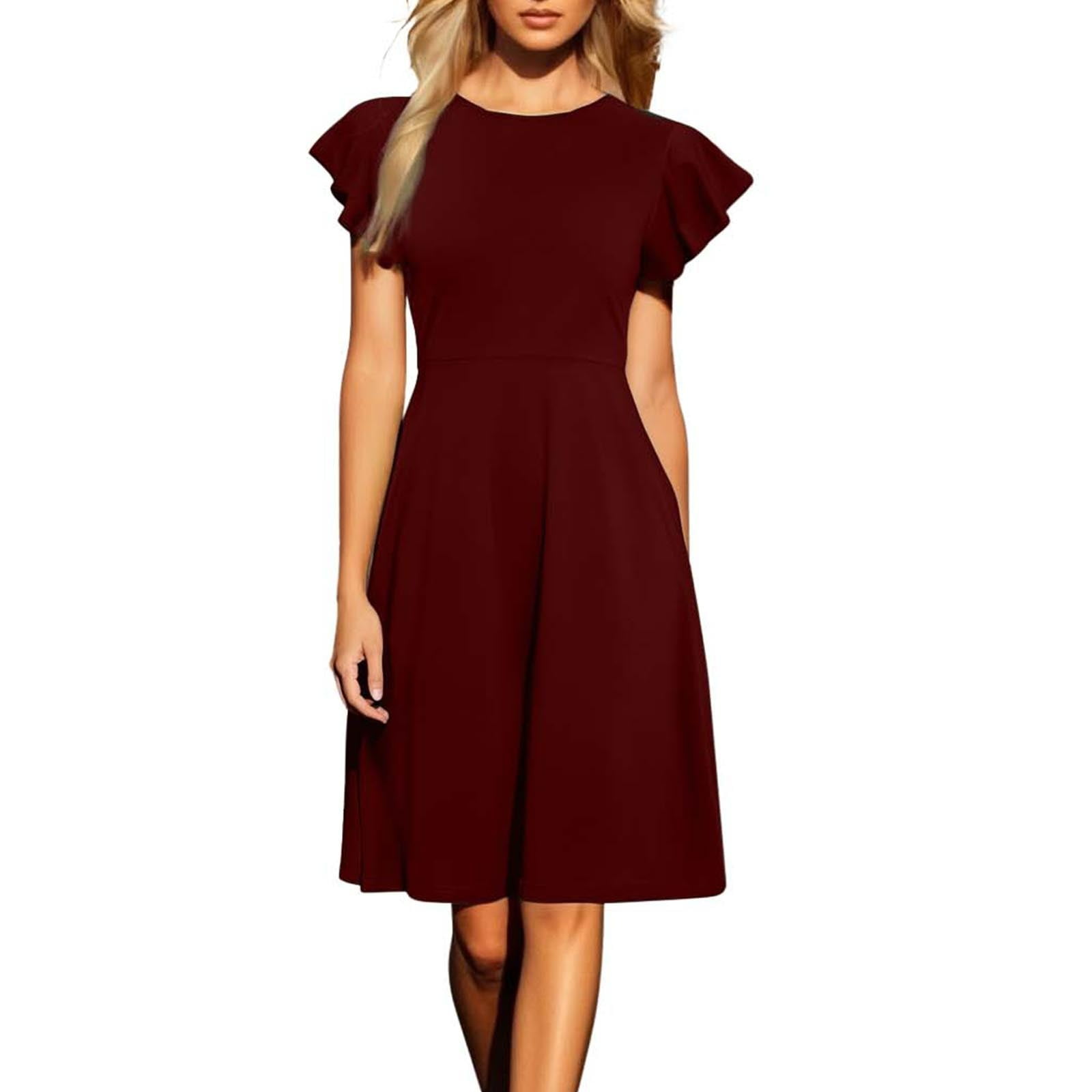 Click here for Uppada Womens Summer Casual T Shirt Dresses Ruffle... prices