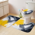 Abstract Color Block Bathroom Rugs Set Yellow Black Oil Painting Style ...
