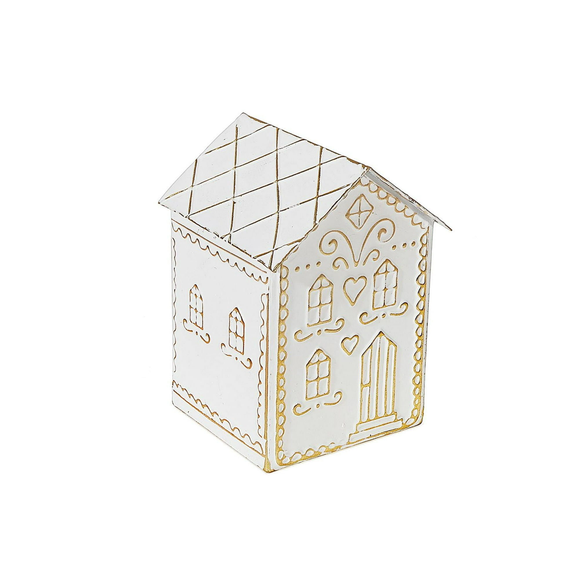 Click here for Ih Casadécor Gold And White Gingerbread Metal Hous... prices