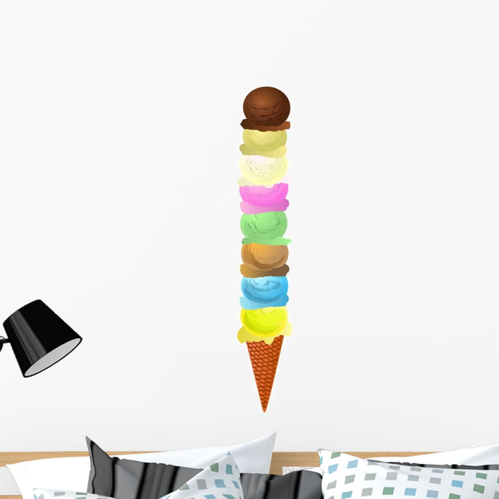 Eight Scoops Ice Cream Wall Mural Decal by Wallmonkeys Vinyl Peel and ...